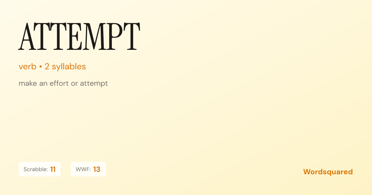 Attempt Definition & Meaning - Wordsquared